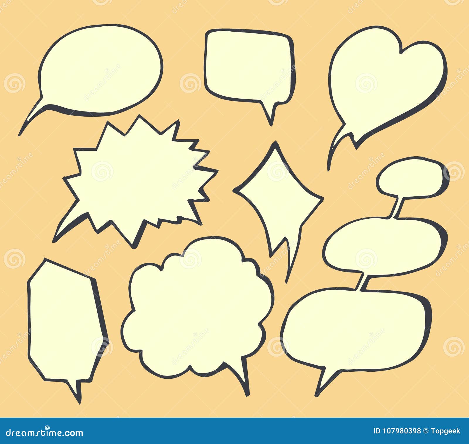 Thought Bubbles Hand Drawn Vector Illustration Stock Vector ...