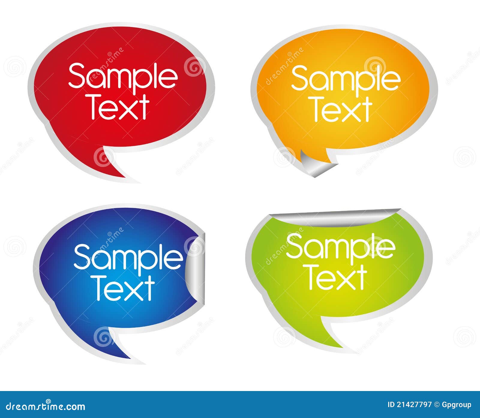 Thought bubbles stickers stock vector. Illustration of sign - 21427797