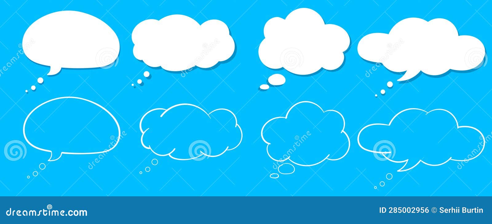 Thought Bubbles. Think. Empty Thought Cloud Stock Vector - Illustration of label, textbox: 285002956
