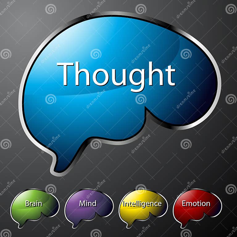 Thought Buttons stock vector. Illustration of blue, outline - 16352770