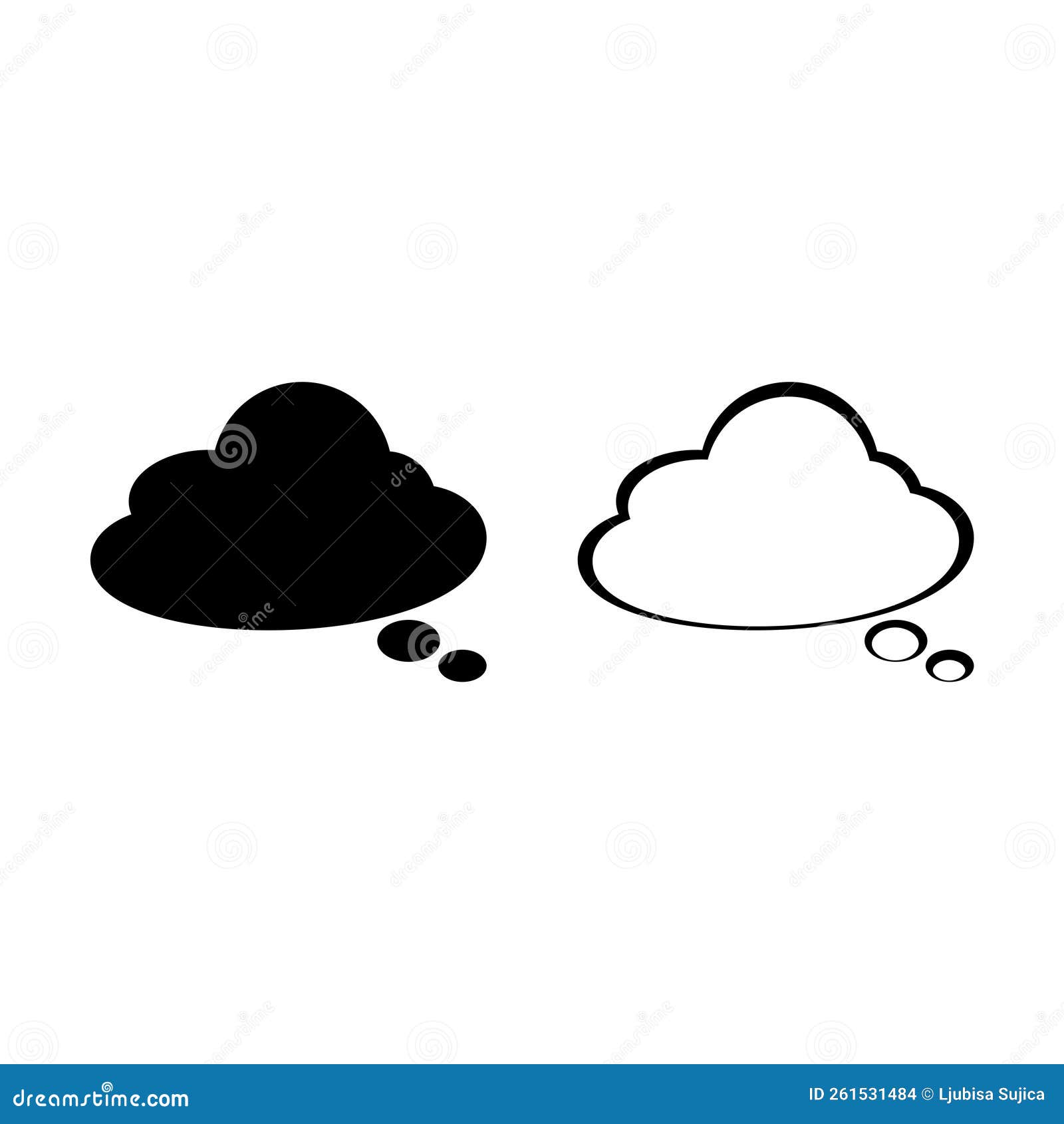 Thought Cloud Icon. Thought Cloud Logo Isolated on White Background ...