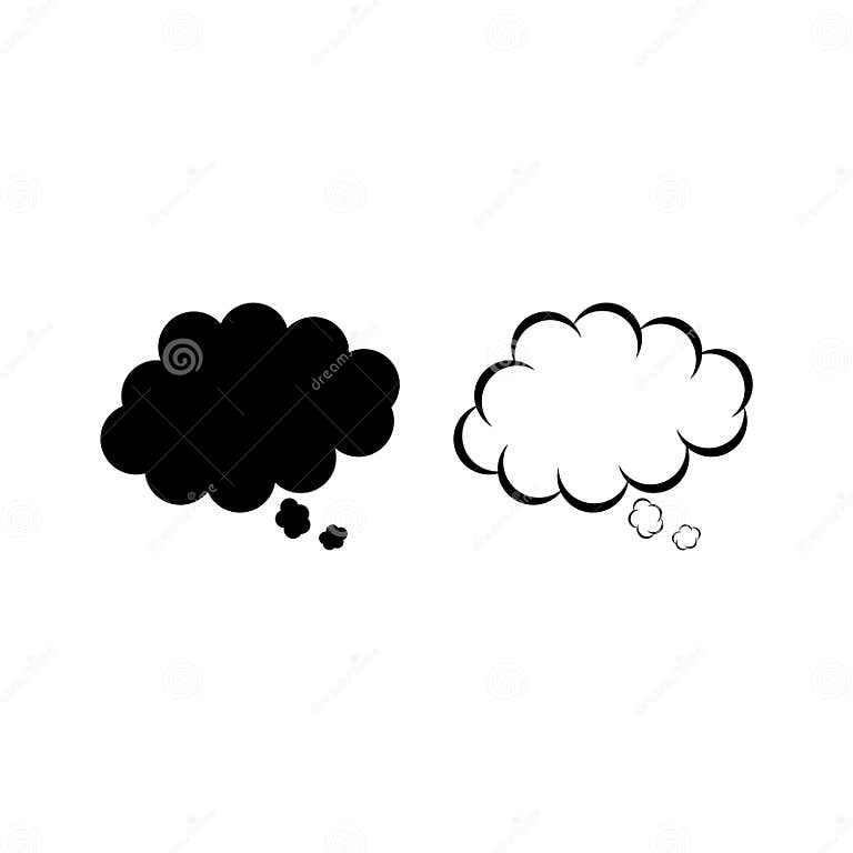 Thought Cloud Icon. Thought Cloud Logo Isolated on White Background ...