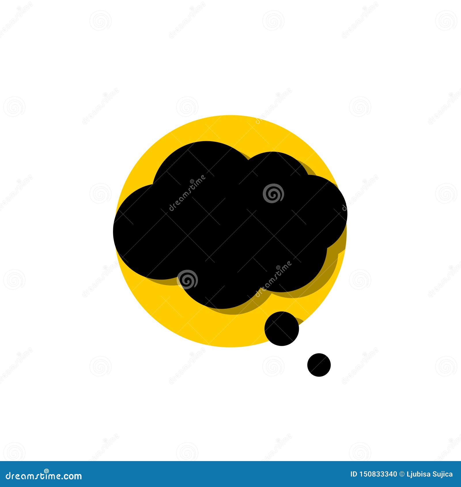 Thought Cloud Sign, Icon, Logo Stock Illustration - Illustration of ...