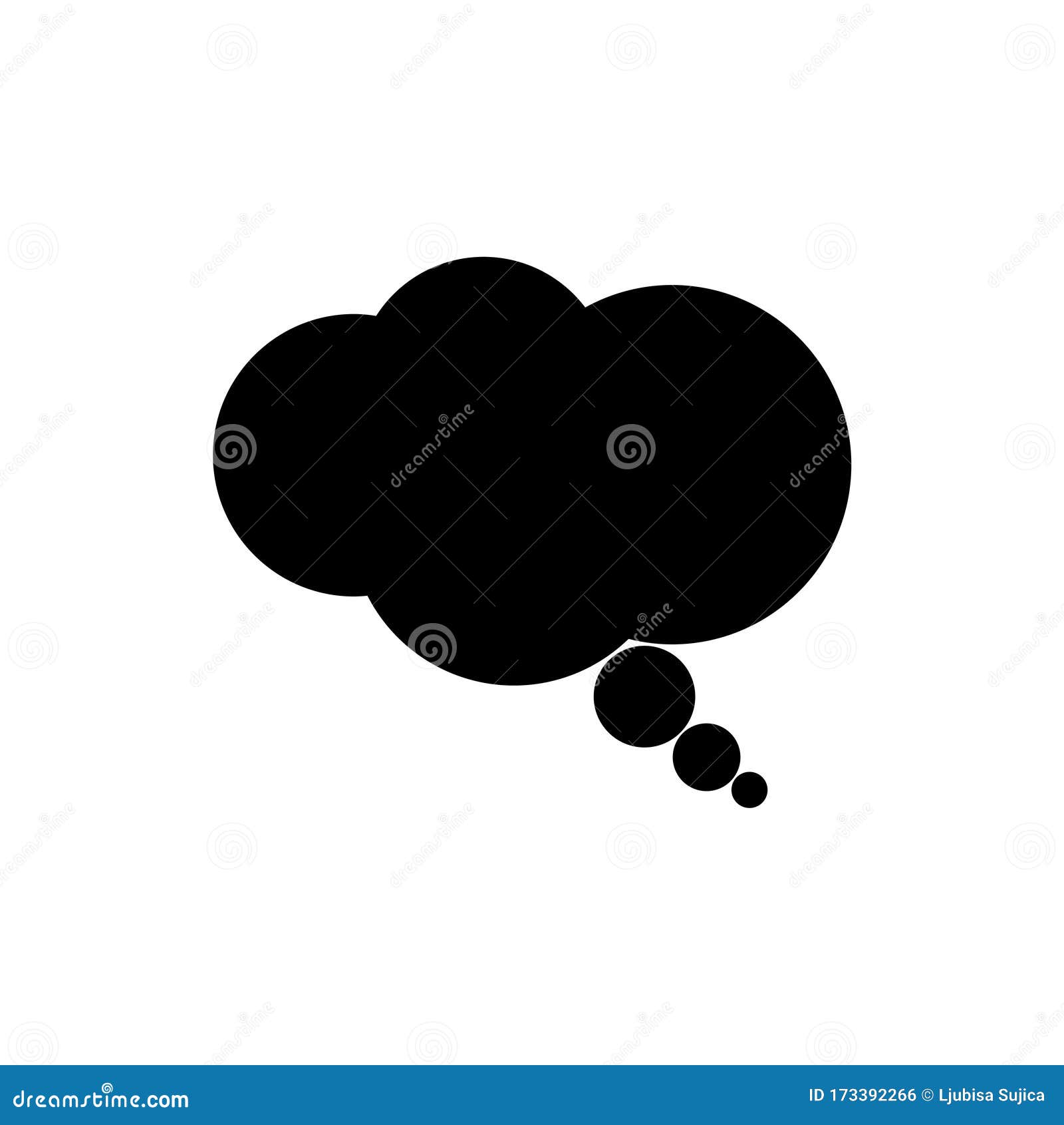 Thought Cloud Single Icon on White Background Stock Illustration ...
