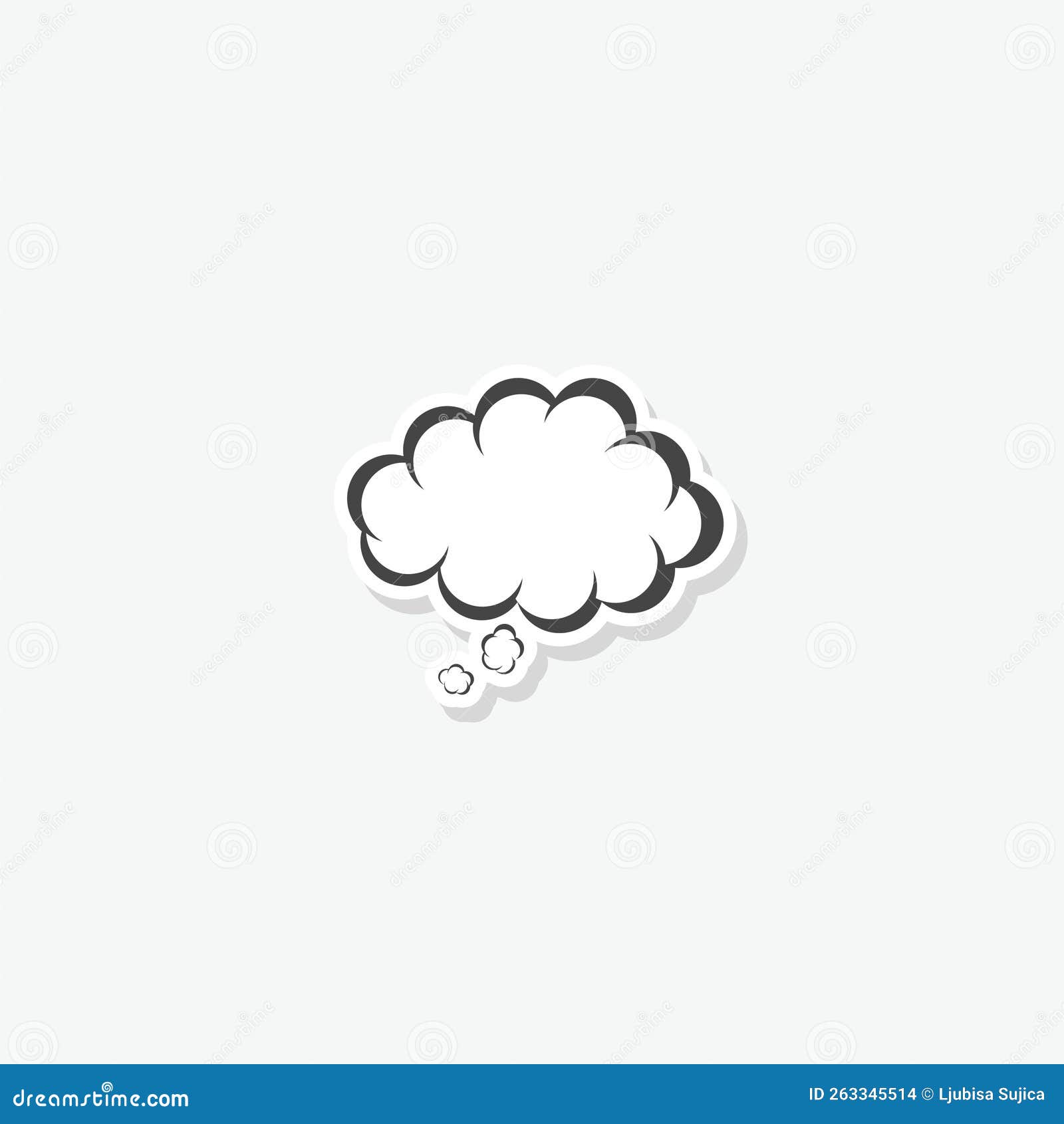 Thought Cloud Sticker Logo Icon Stock Vector - Illustration of think ...