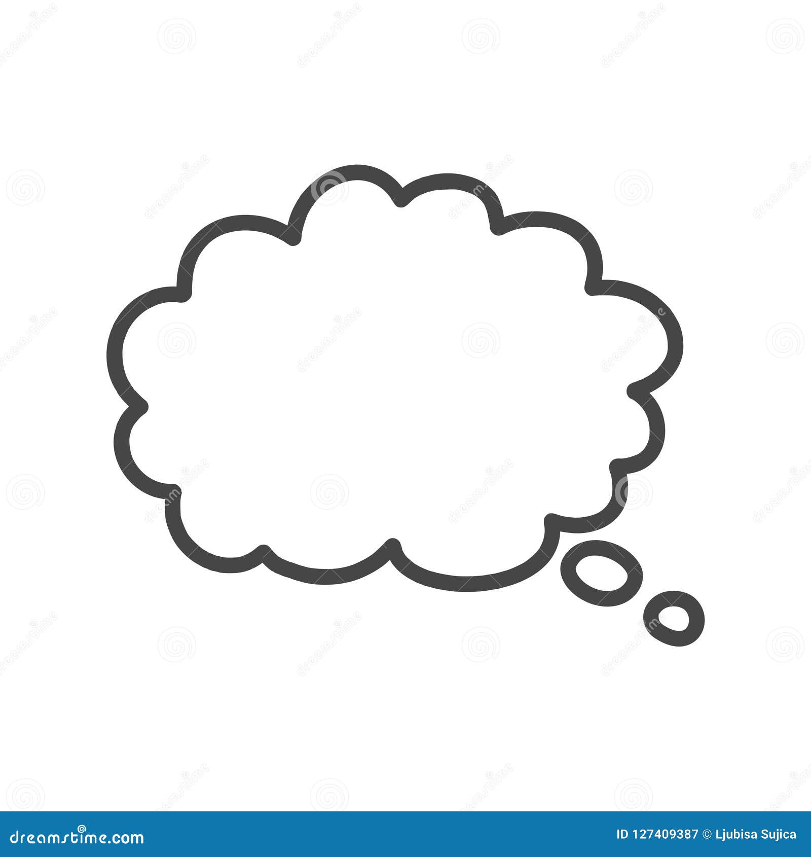 Thought Cloud, Thought Cloud Icon, Simple Vector Stock Vector ...