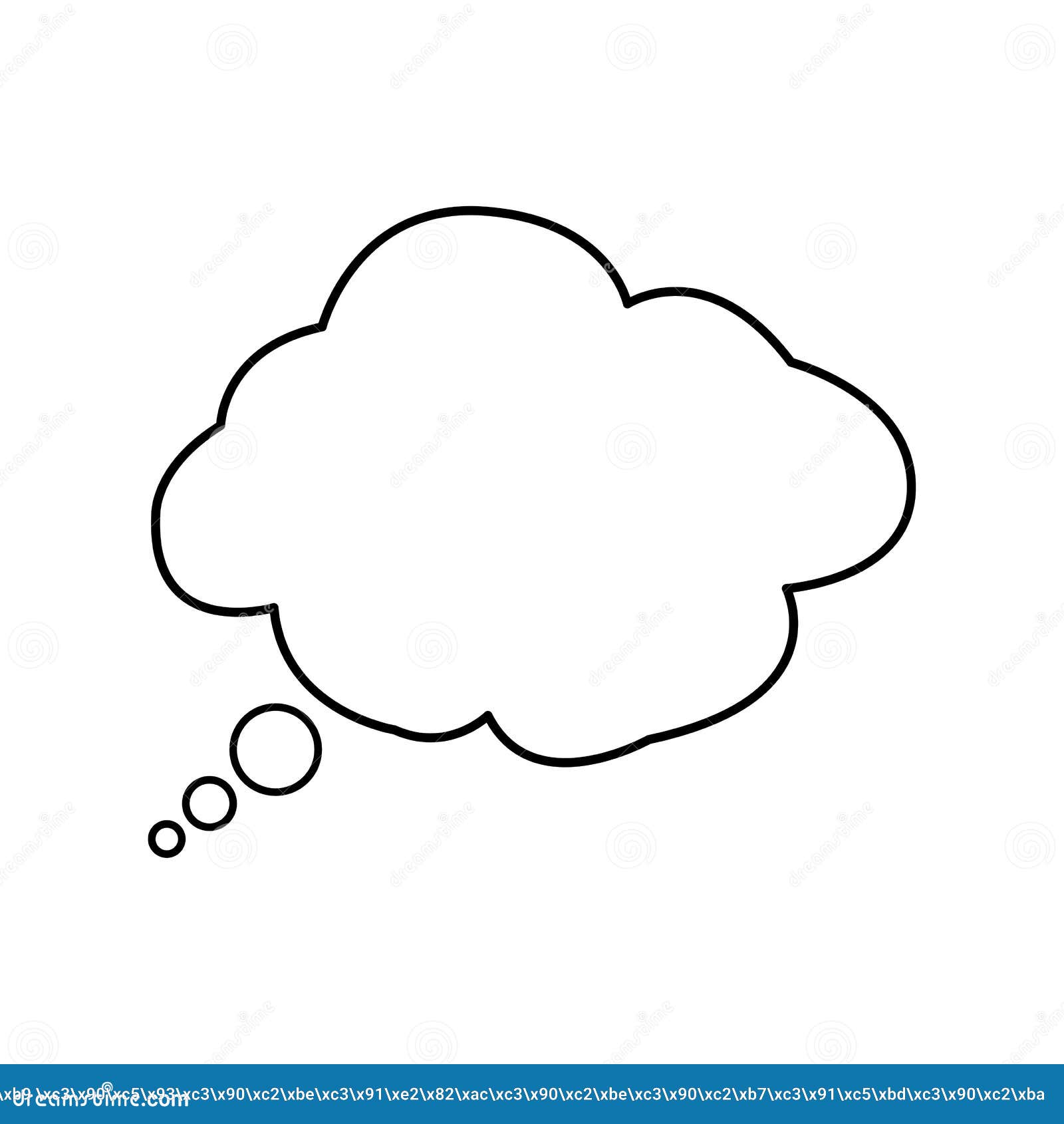 Thought Clouds Icon on White Background, Vector Illustration Stock ...