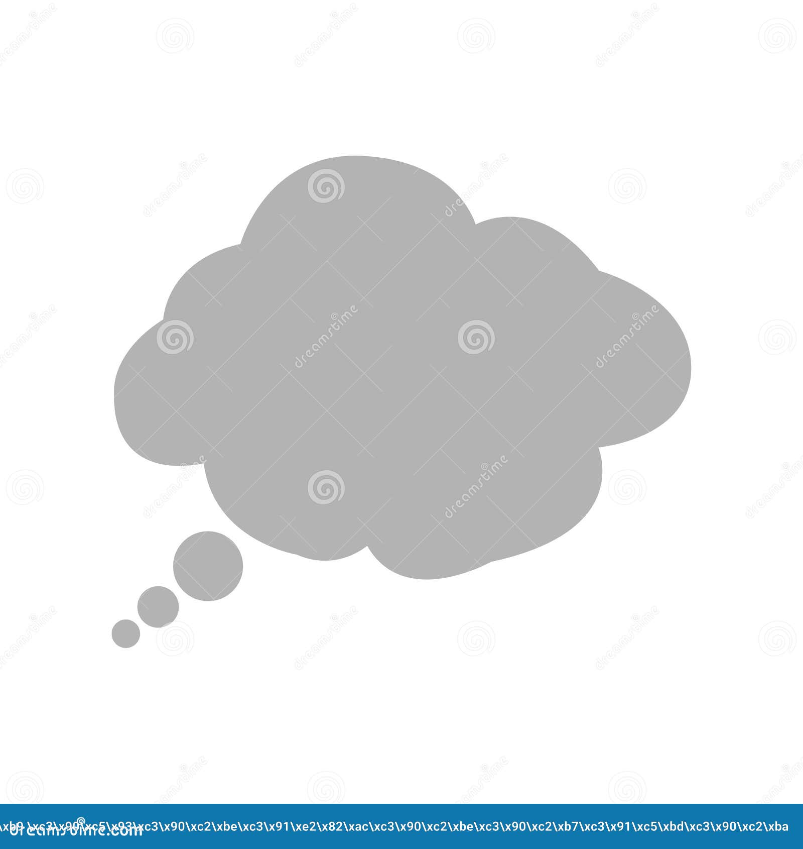 Thought Clouds Icon on White Background, Vector Illustration Stock ...