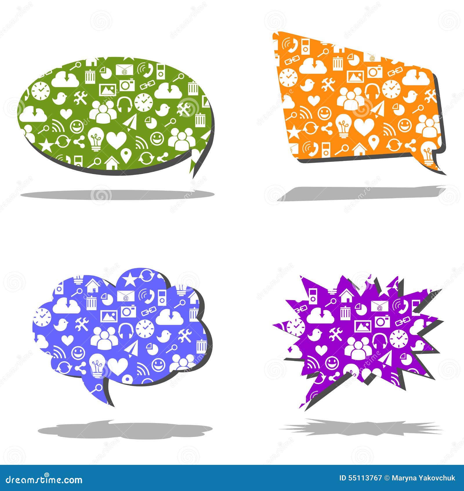 Thought clouds it stock vector. Illustration of callout - 55113767