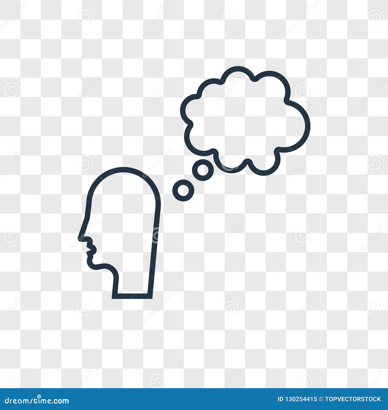 Thought Concept Vector Linear Icon Isolated on Transparent Background ...