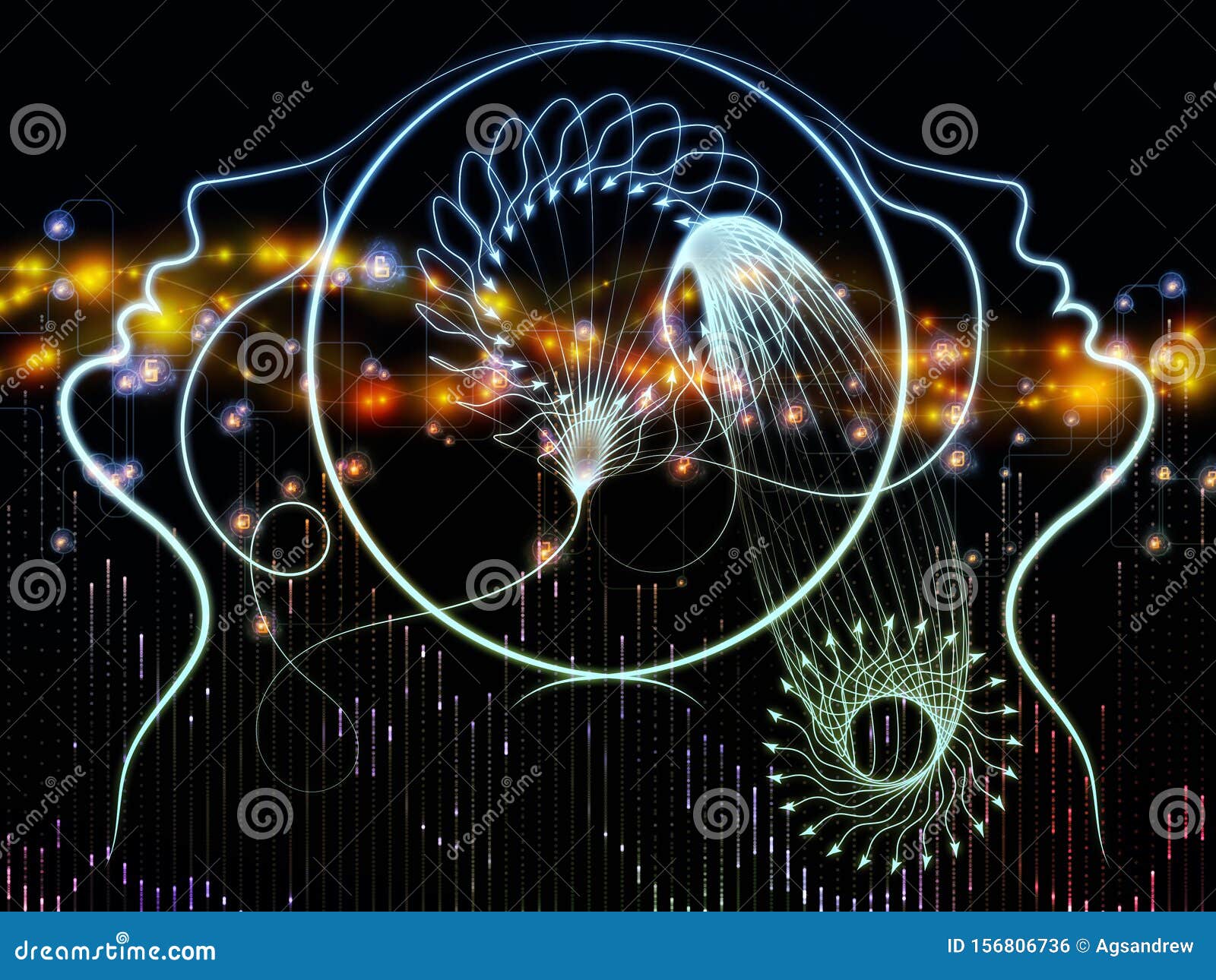 Thought Exchange stock illustration. Illustration of face - 156806736