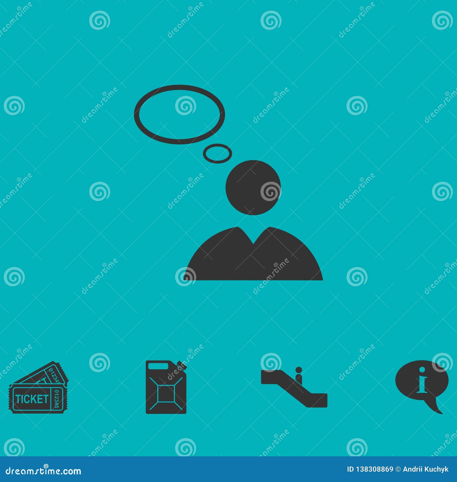 Thought icon flat stock vector. Illustration of concept - 138308869