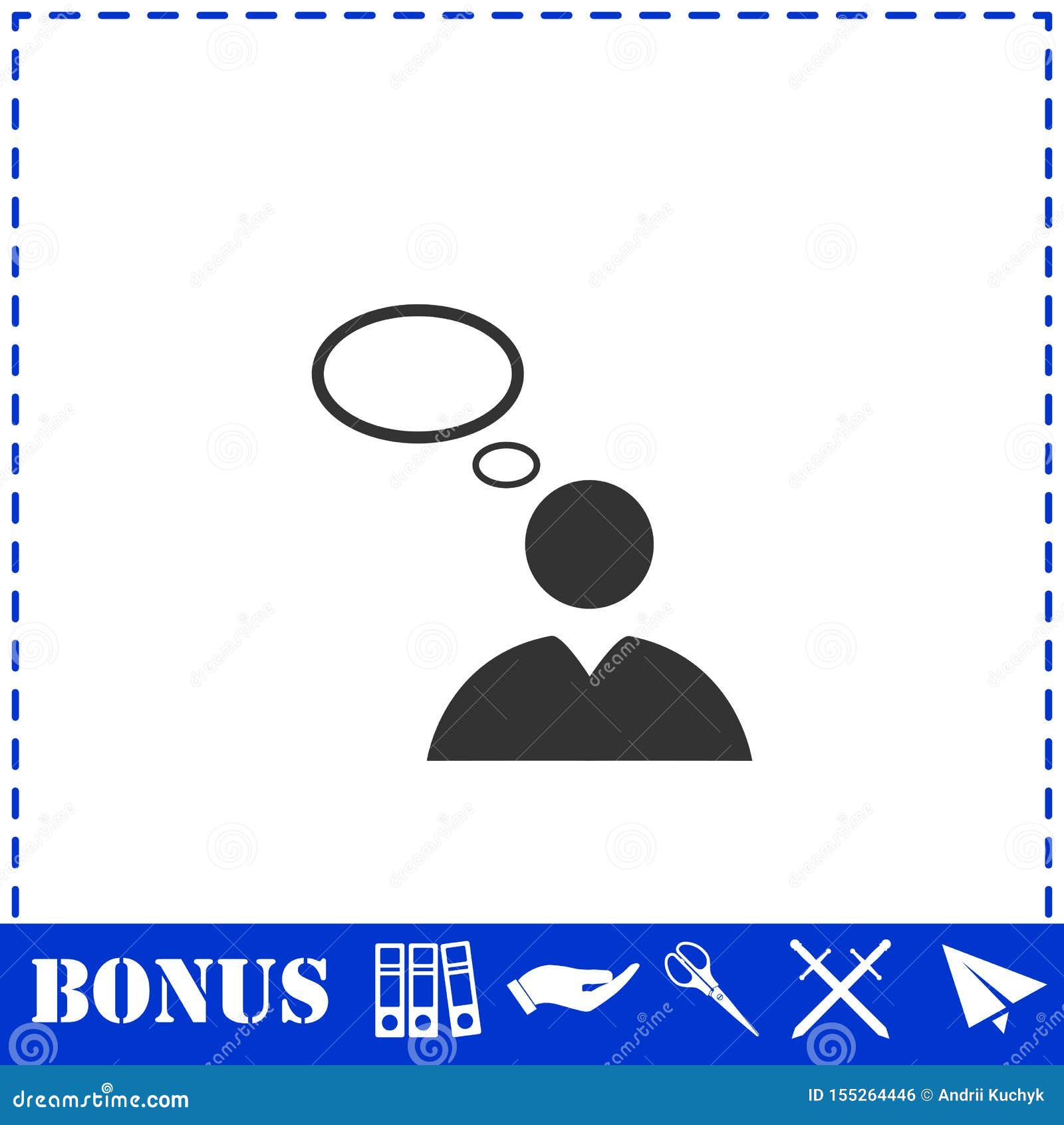 Thought icon flat stock vector. Illustration of icon - 155264446