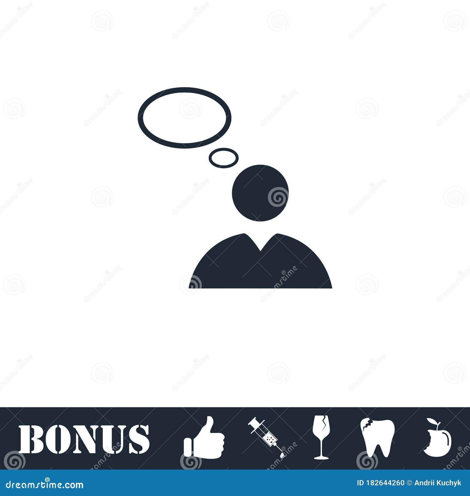 Thought icon flat stock illustration. Illustration of nature - 182644260