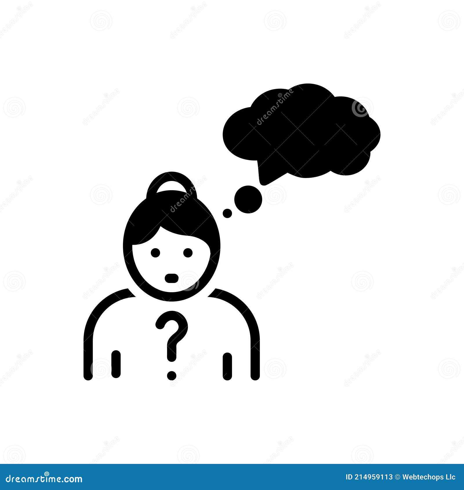 Black Solid Icon for Thought, Idea and Opinion Stock Illustration ...