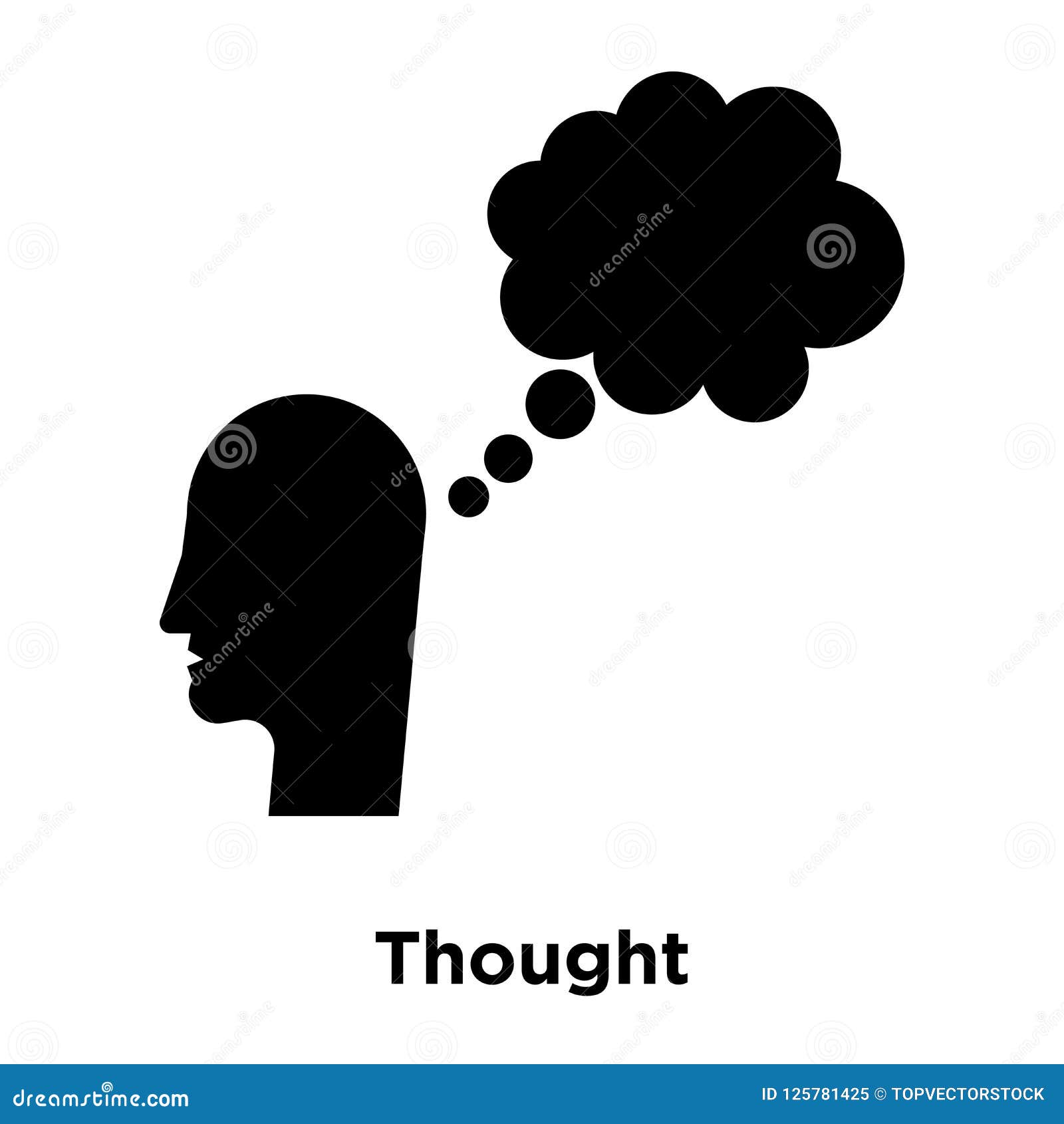 Thought Icon Vector Isolated on White Background, Logo Concept O Stock ...