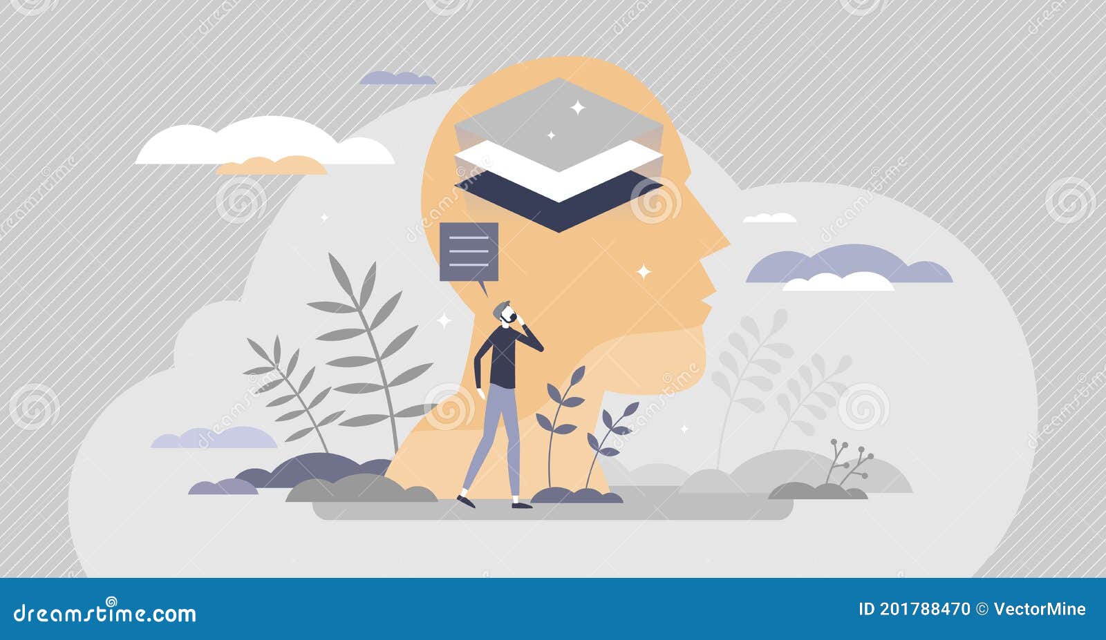 Thought Layers in Mind As Multiple Different Thoughts Tiny Person ...