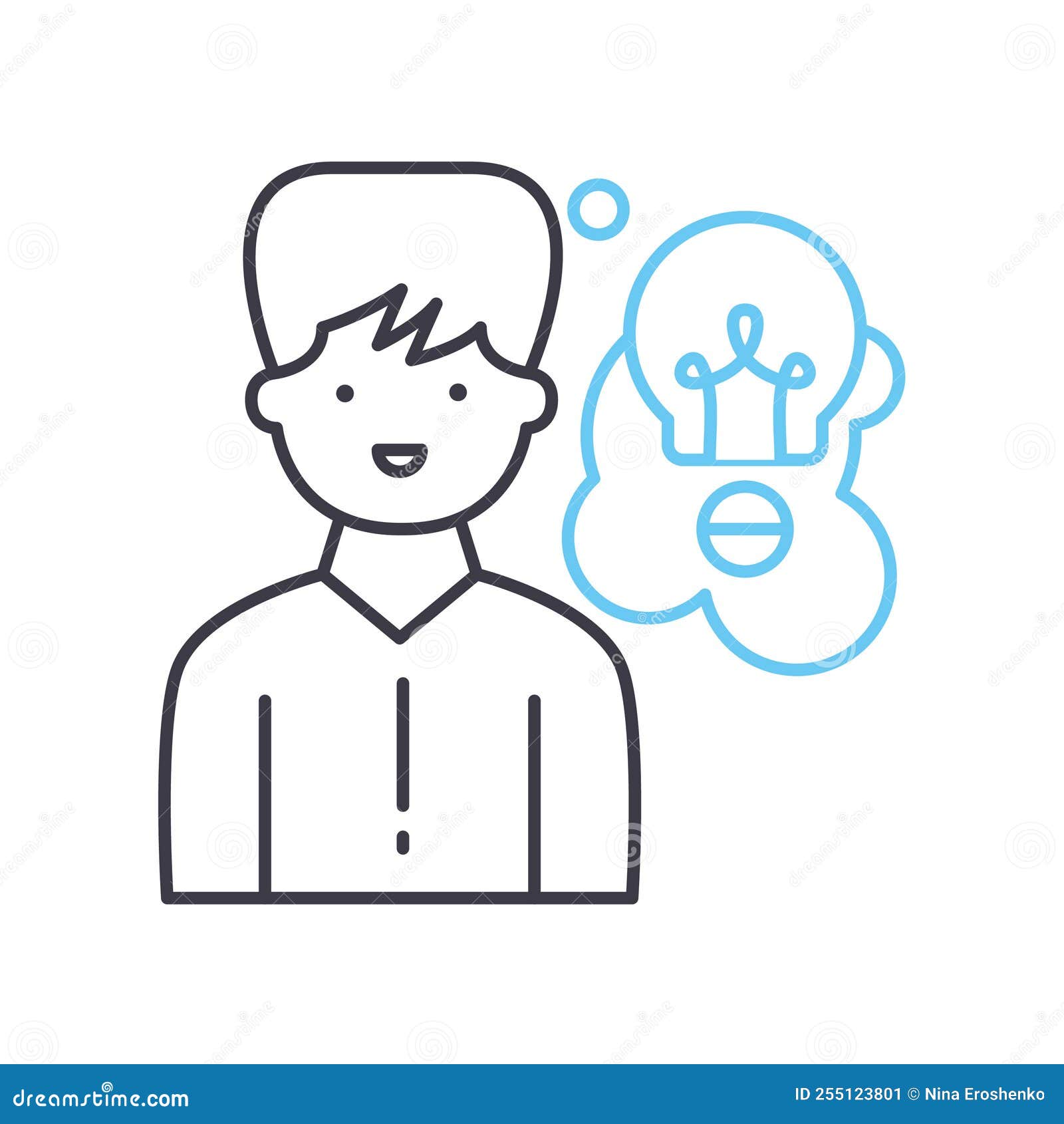 Thought Line Icon, Outline Symbol, Vector Illustration, Concept Sign ...