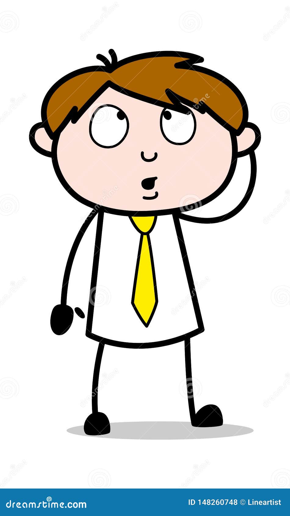Thought - Office Salesman Employee Cartoon Vector Illustration Stock ...