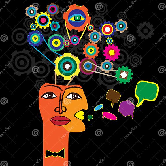 The thought process stock vector. Illustration of funky - 23256063