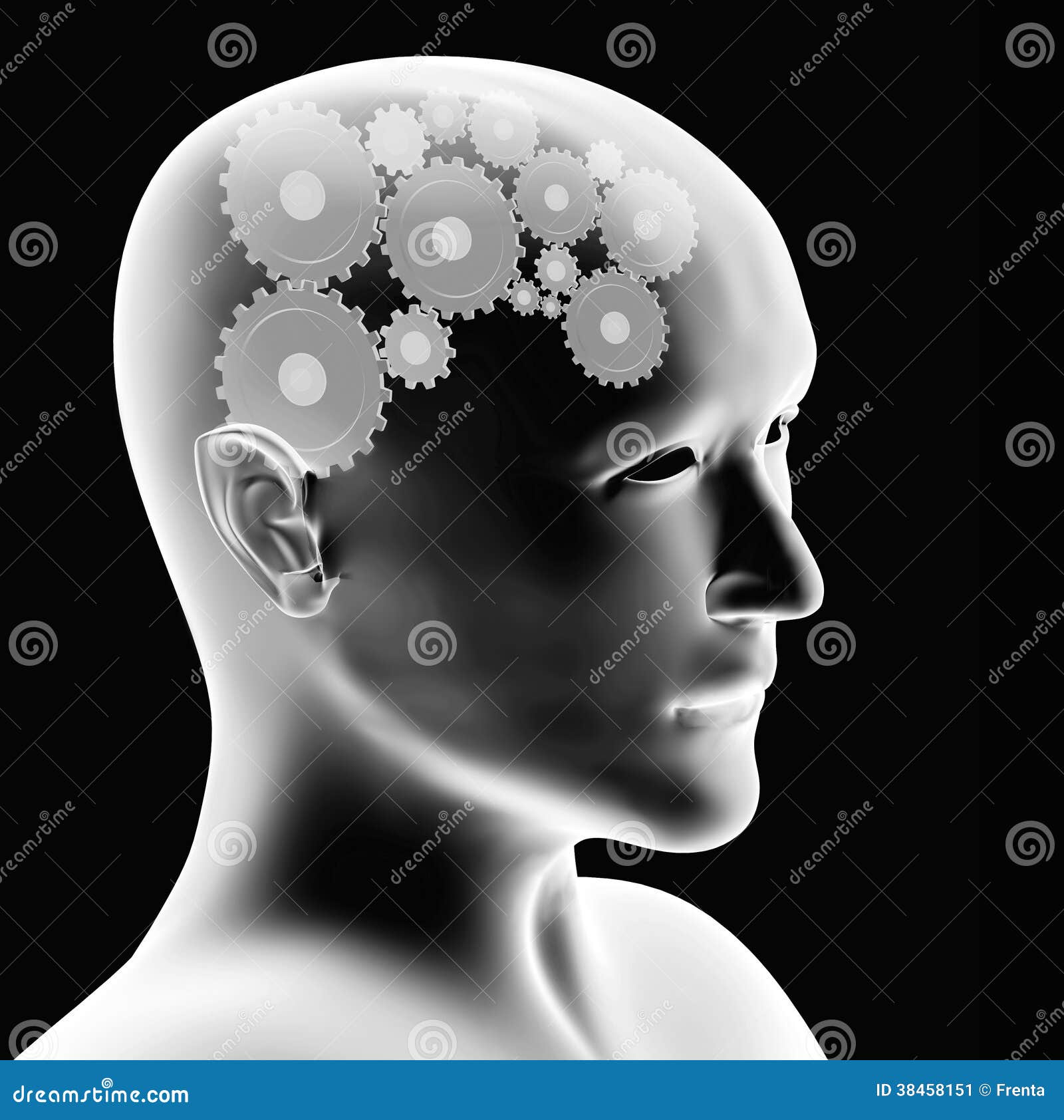 Thought process stock illustration. Illustration of anatomy - 38458151