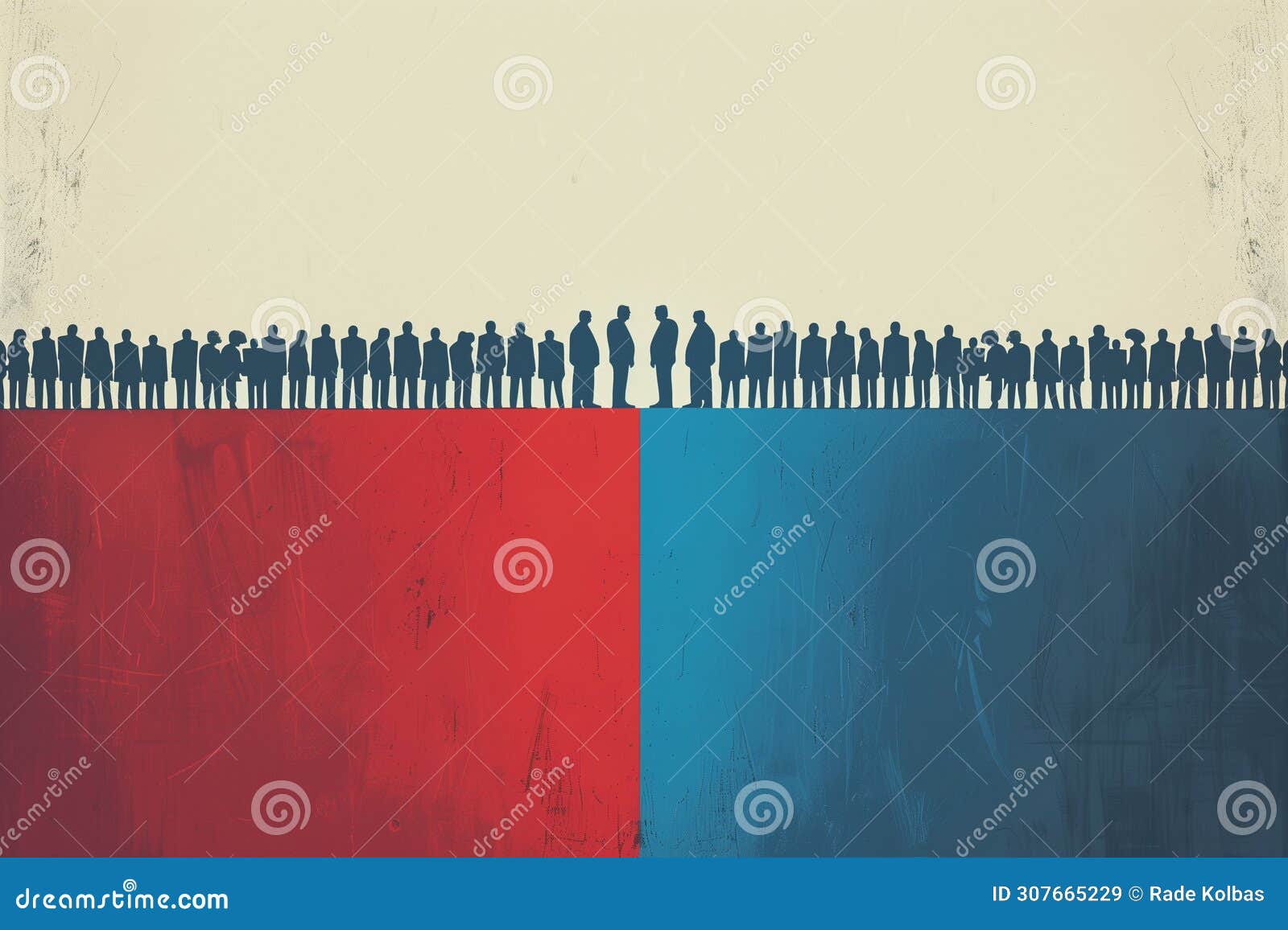 Silhouettes of People Divided by Colors - Symbolic Representation of ...