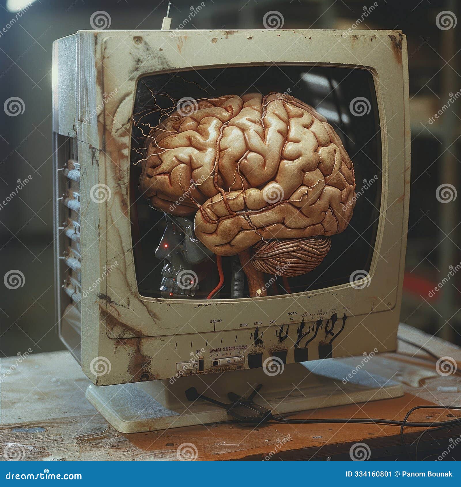 A Thought-provoking Image of a Human Brain Inside a Computer ...