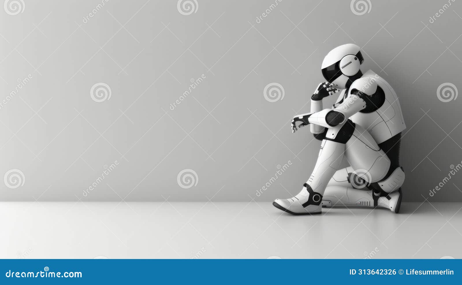 A Thought-provoking Image of a Robot in a Contemplative Pose, Stock ...