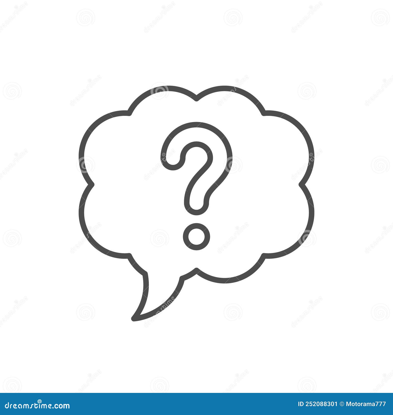 Thought of Question Line Outline Icon Stock Vector - Illustration of ...