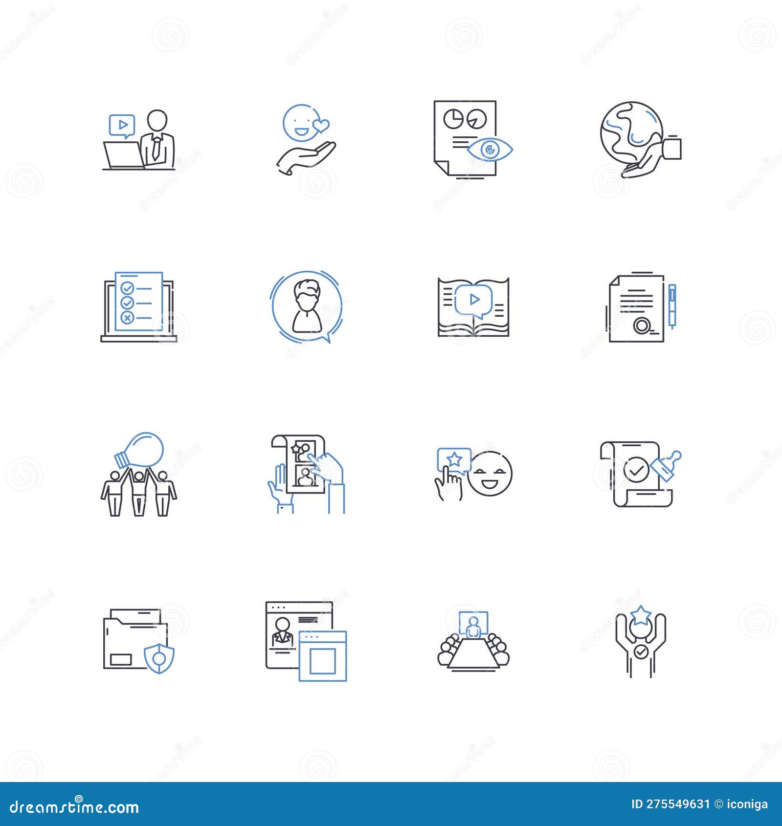 Thought Sharing Line Icons Collection. Inspiration, Reflection, Insight ...