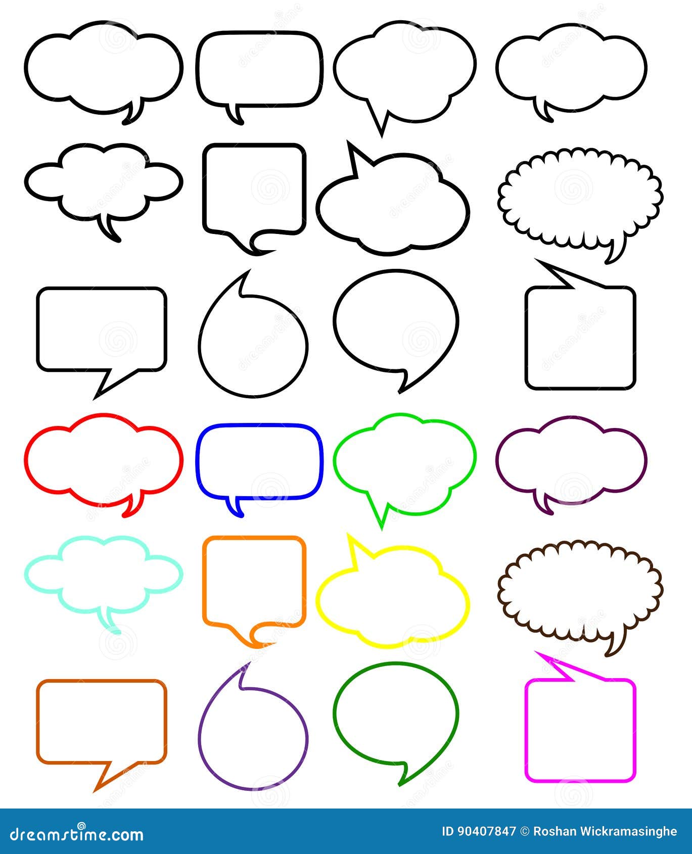 Thought speech bubbles stock vector. Illustration of speak - 90407847