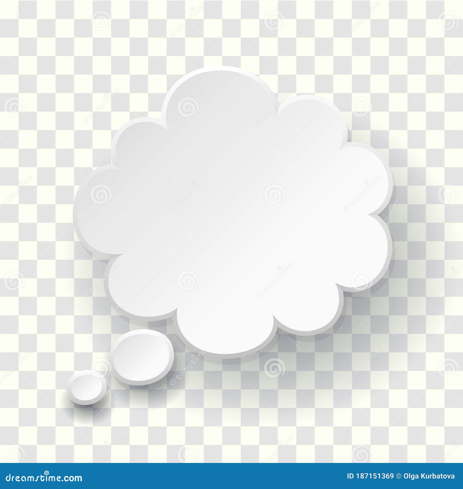 Thought Text Bubble Symbol. Blank Empty Speech Balloon. Dream Cloud ...