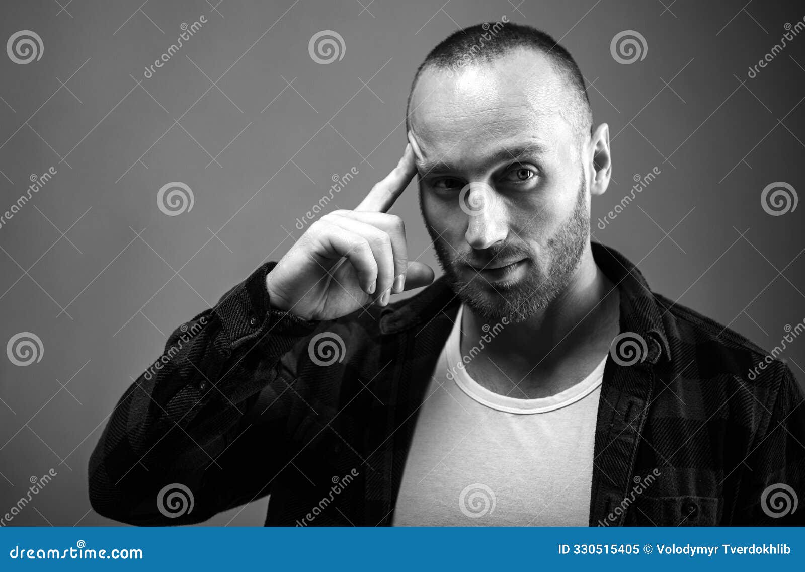 Thought Thinking Guy. Portrait of Handsome Men. Stock Image - Image of ...