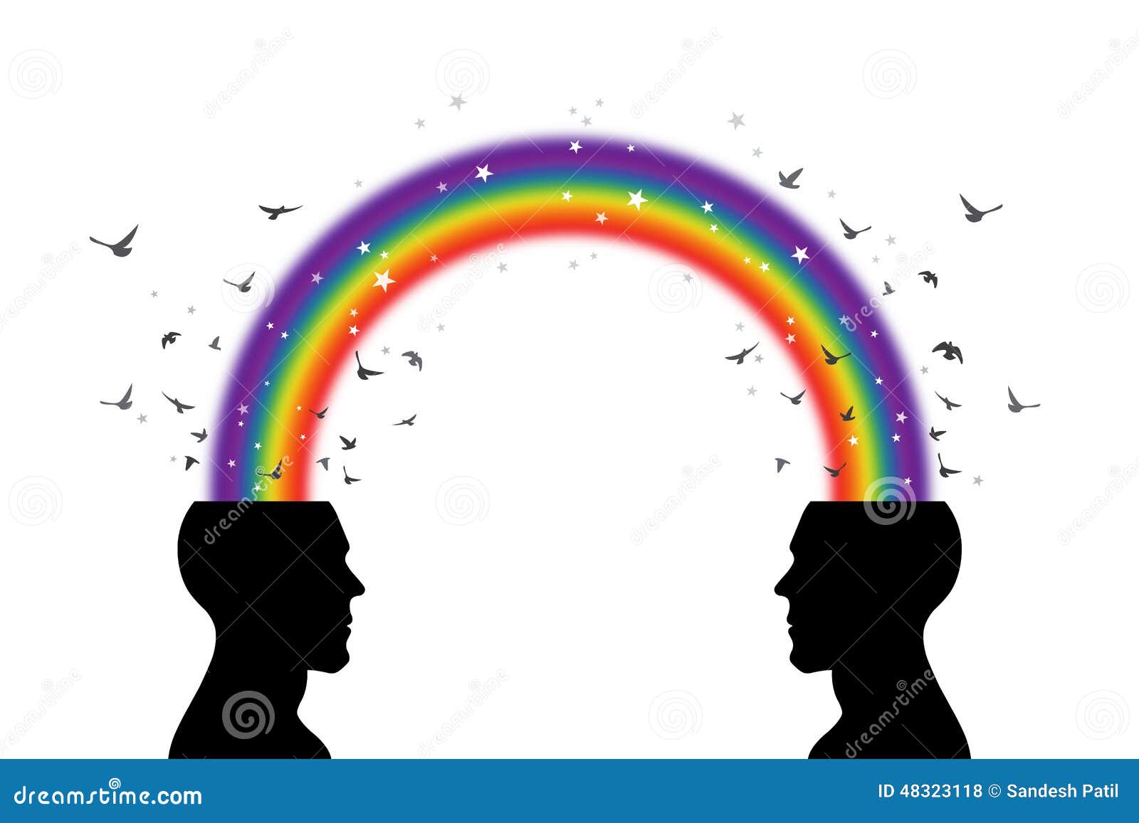 Thought Transfer Concept stock vector. Illustration of soul - 48323118