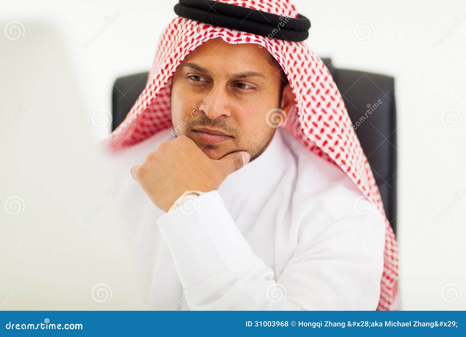 Thoughtful Arabic Businessman Stock Photo - Image of executive, muslim ...