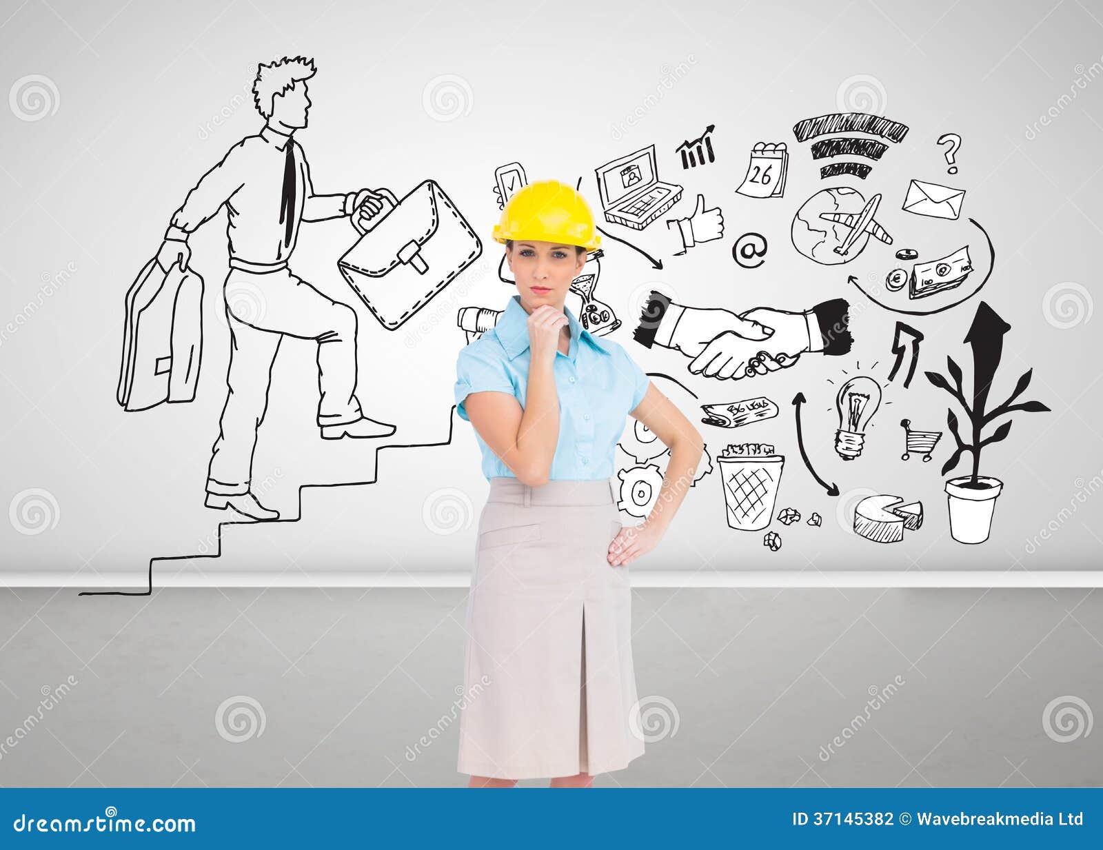 Thoughtful Attractive Architect Posing Stock Photo - Image of computer ... Thoughtful Attractive Architect Posing Stock Photo - Image of computer ...