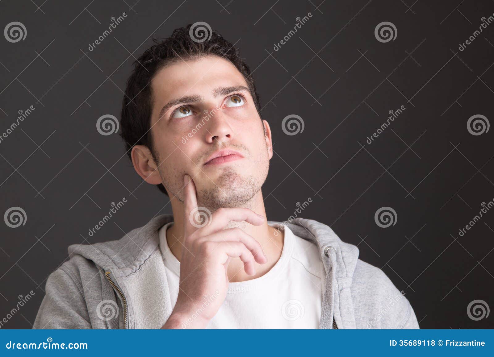 Thoughtful Attractive Young Man - Portrait Stock Photo - Image of ...