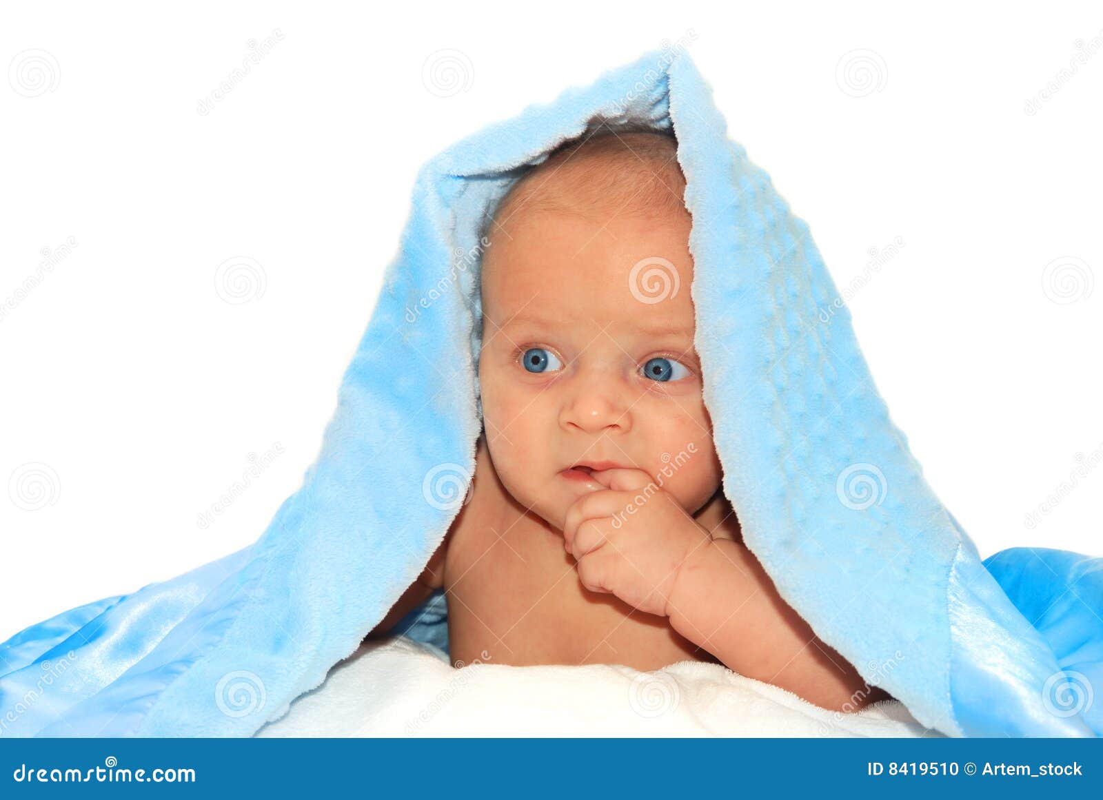 Thoughtful baby boy stock photo. Image of cute, isolated - 8419510