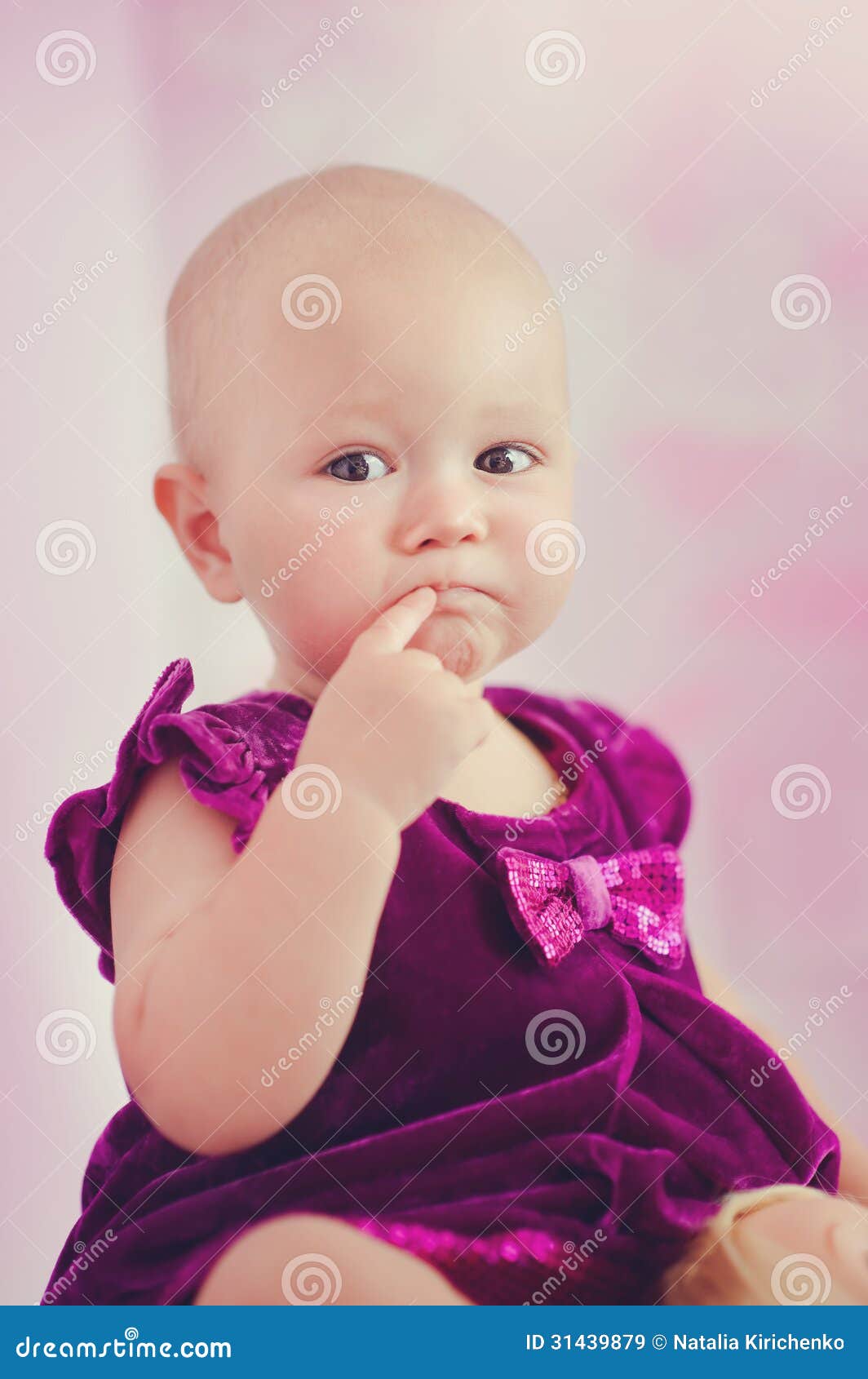 Thoughtful baby girl stock image. Image of eyes, high - 31439879
