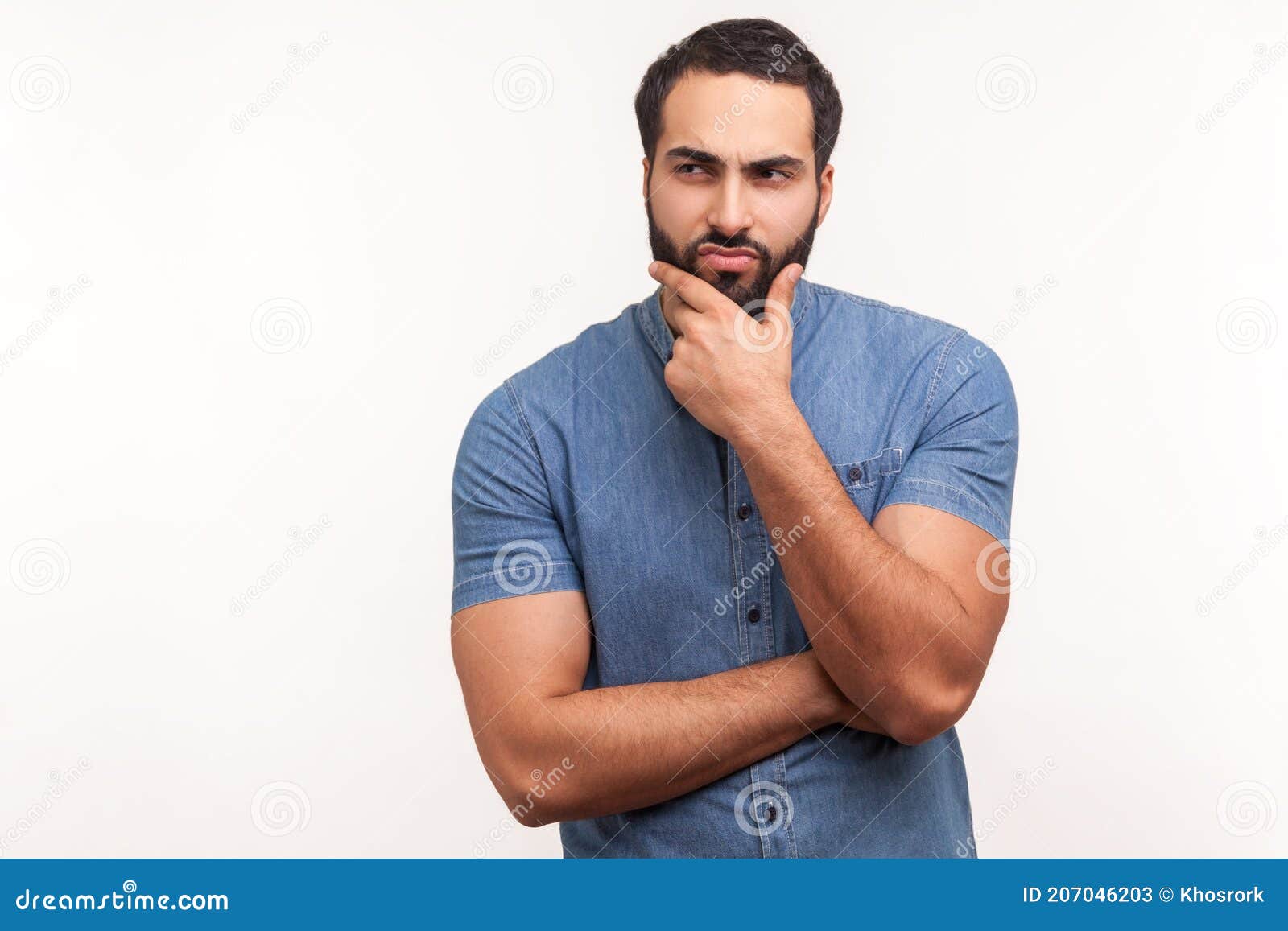 Thoughtful Bearded Builder In Hard Hat, Foreman Or Repairman In The ... Thoughtful Bearded Builder In Hard Hat, Foreman Or Repairman In The ...