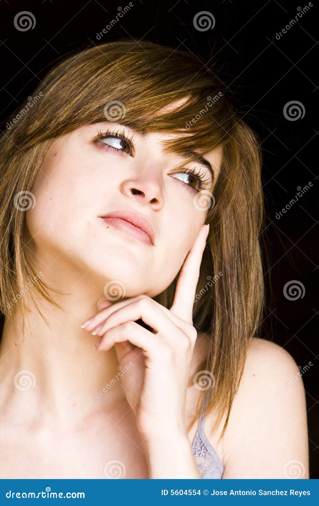 Thoughtful beauty stock photo. Image of copy, caucasian - 5604554