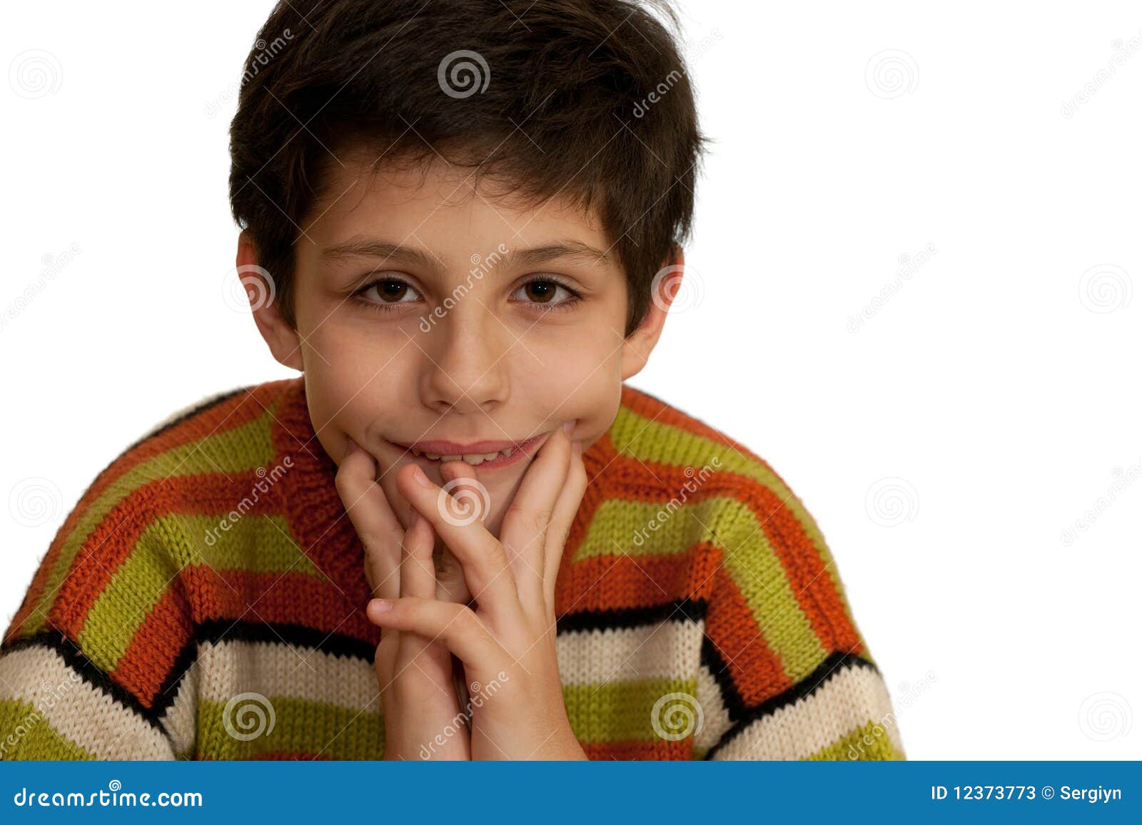 Thoughtful Boy with an Incomprehensible Gesture Stock Image - Image of ...