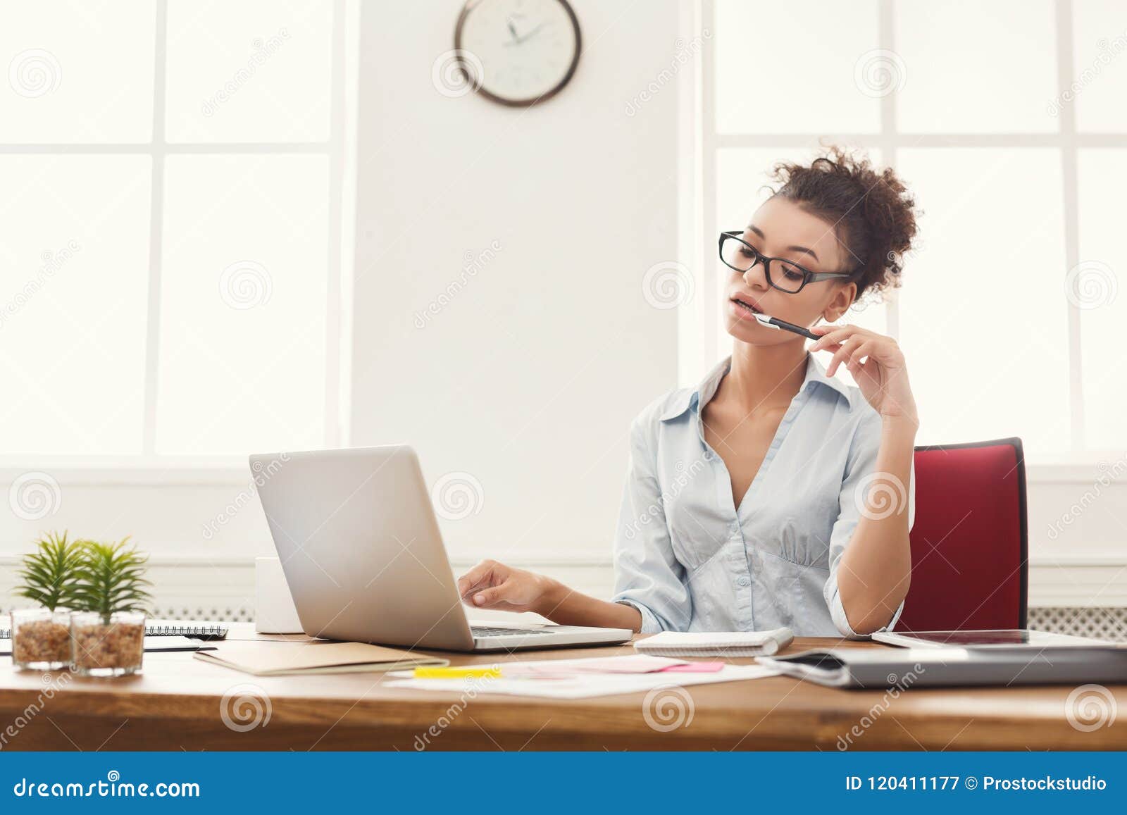 Thoughtful Business Woman at Office Stock Image - Image of business ... Thoughtful Business Woman at Office Stock Image - Image of business ...