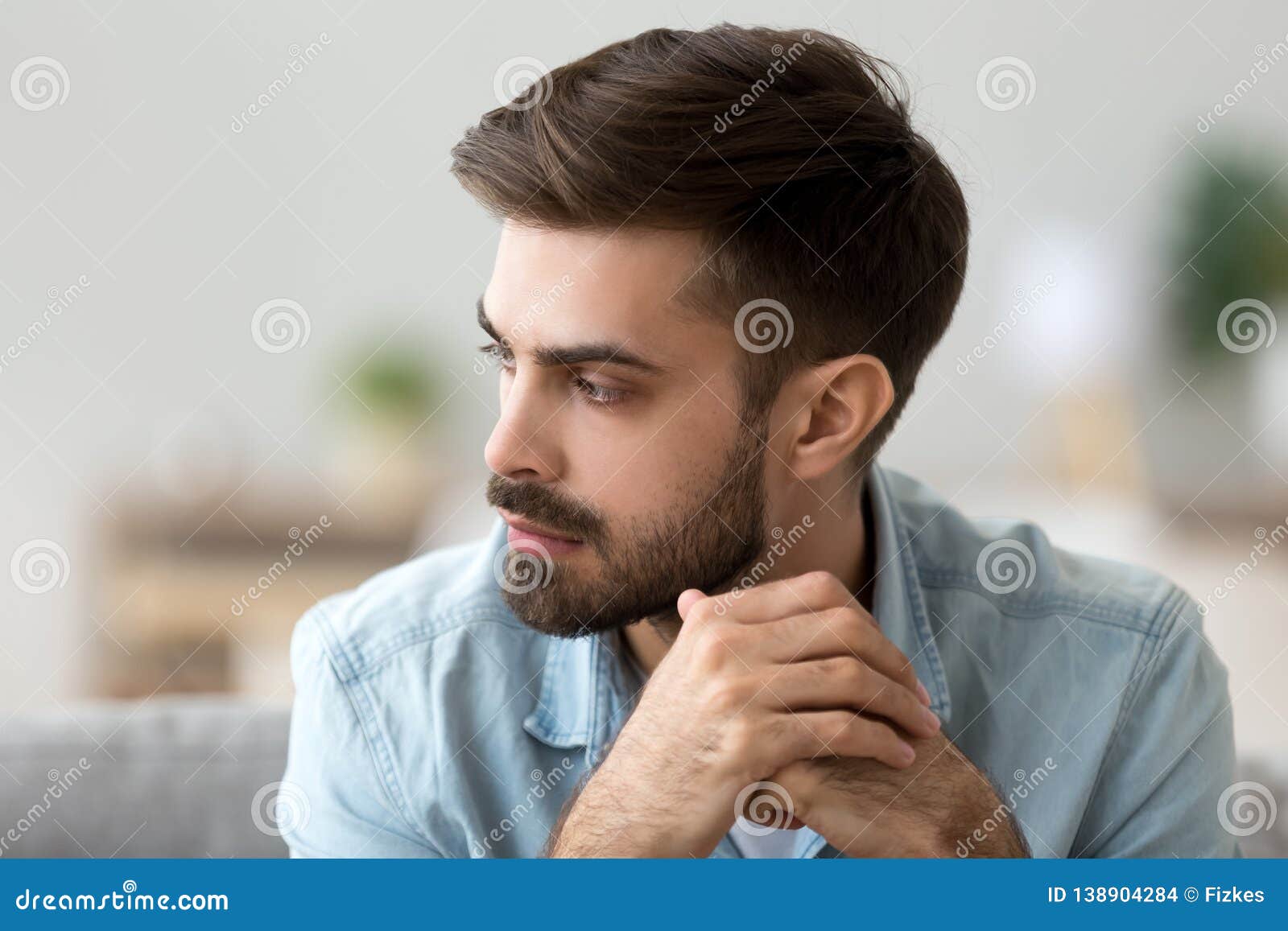 Thoughtful Concerned Man Thinking about Problem Solution Lost in ...