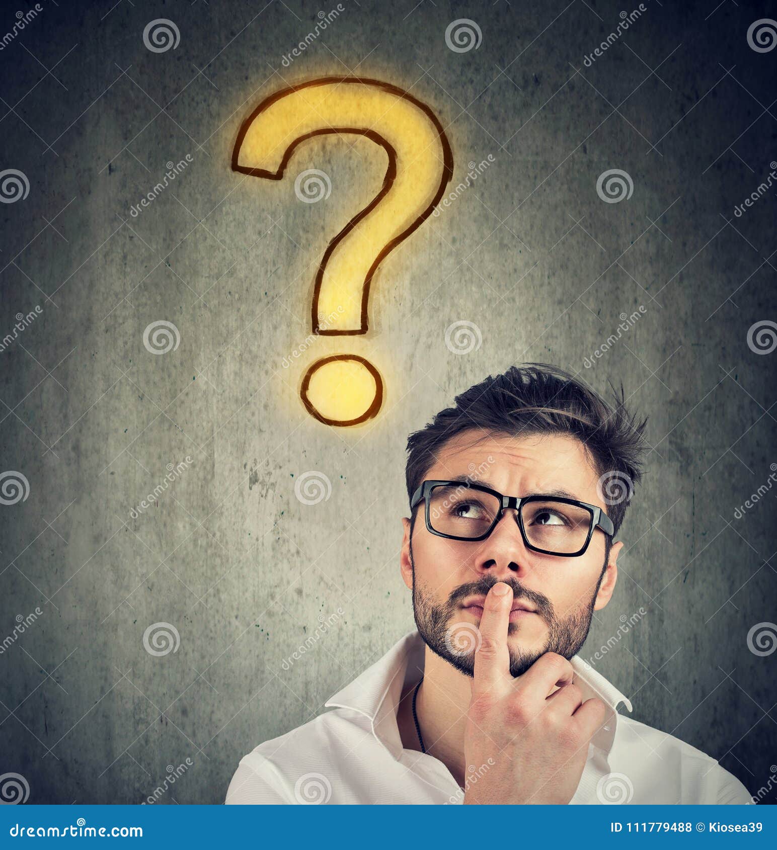 Confused Handsome Man Has a Question and No Answer Stock Photo - Image ...