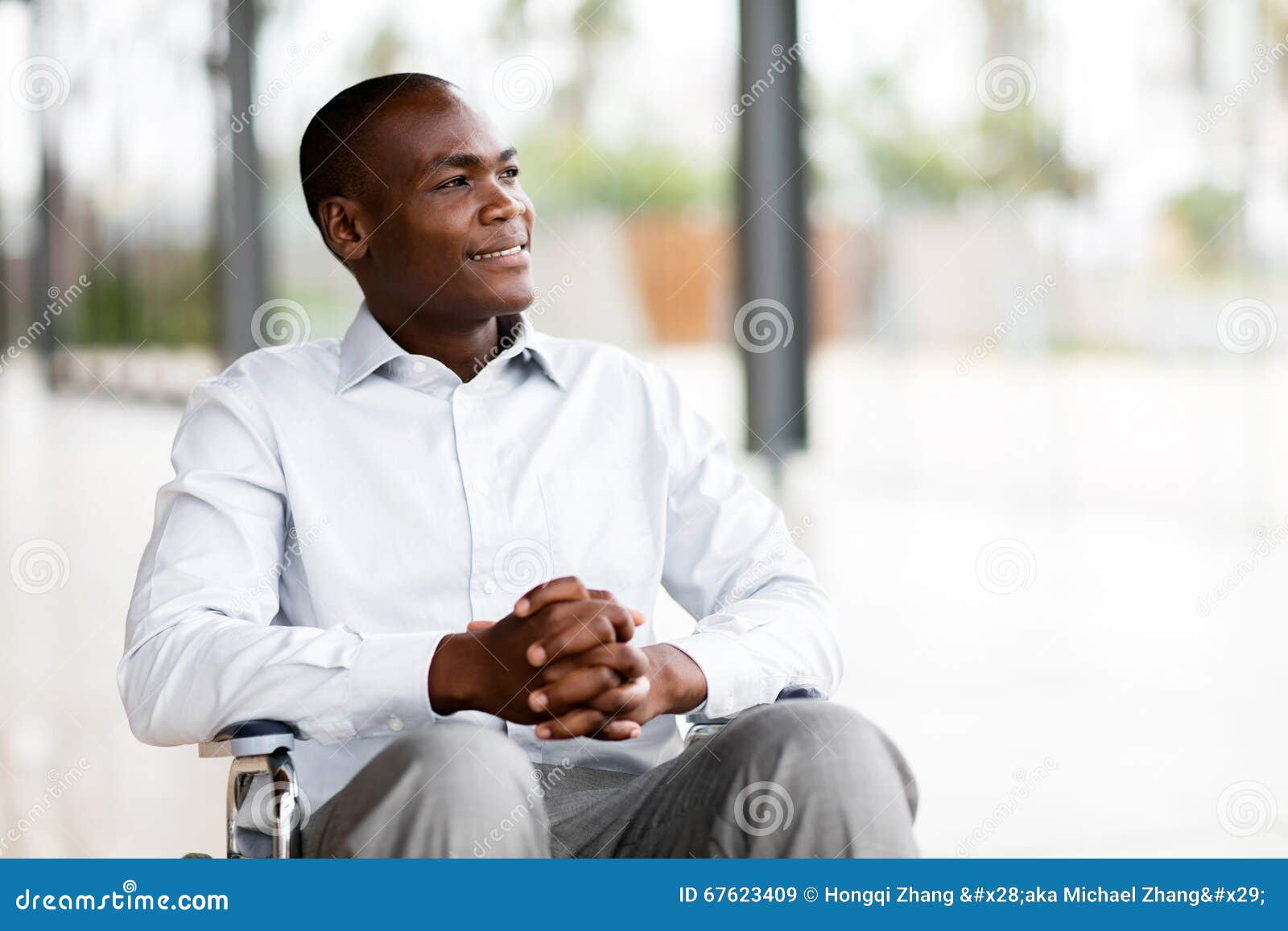 Thoughtful disabled man stock image. Image of executive - 67623409