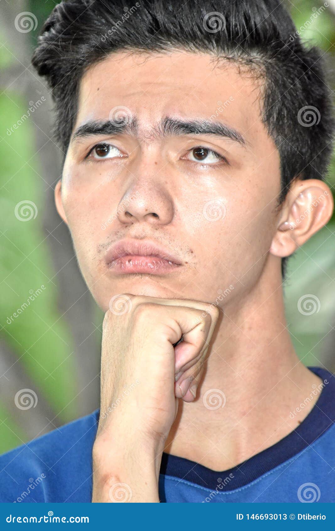 Thoughtful Diverse Male Person Stock Image - Image of thoughtful, logic ...