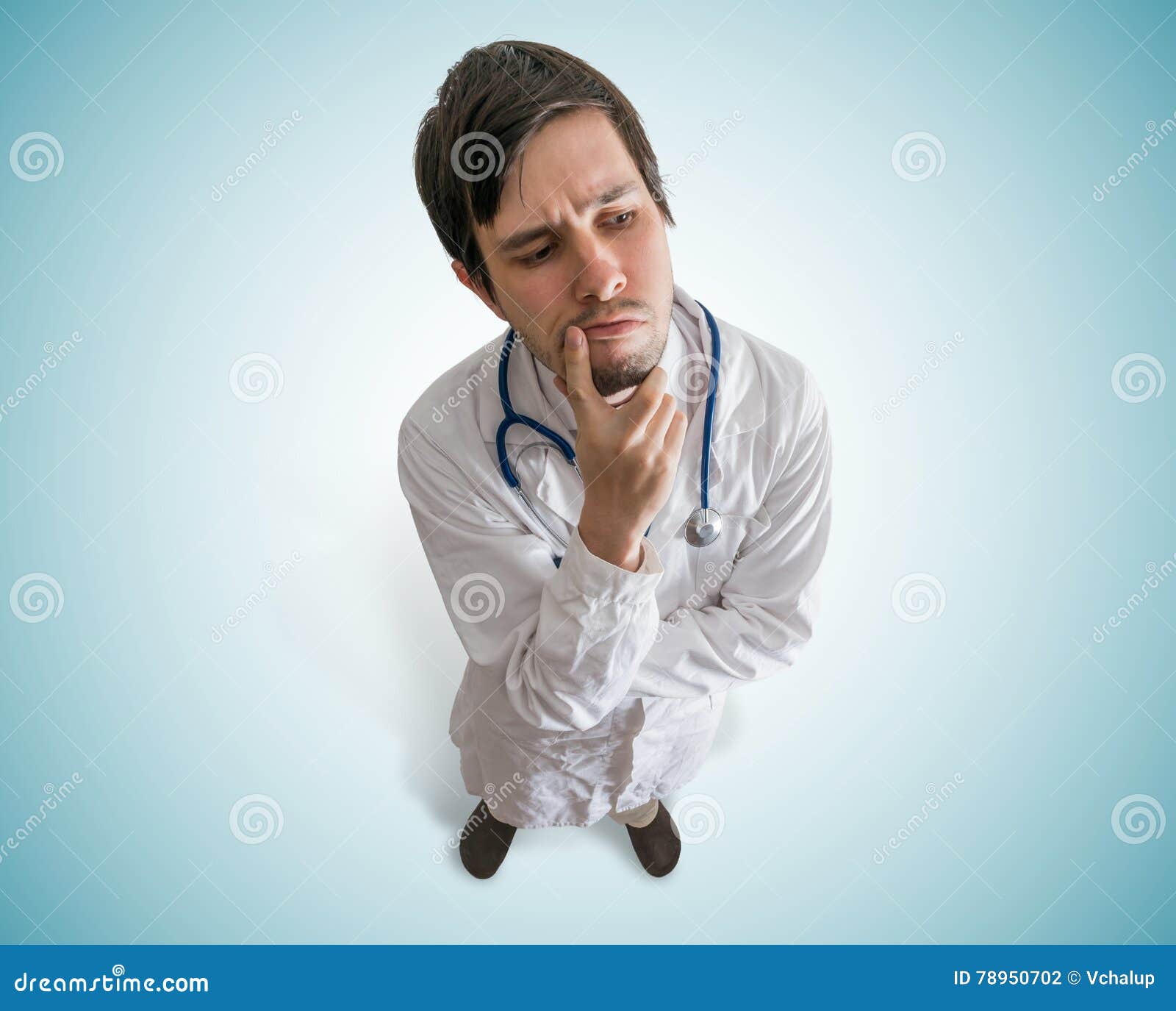 Thoughtful Doctor is Thinking and Solving a Problem Stock Photo - Image ...
