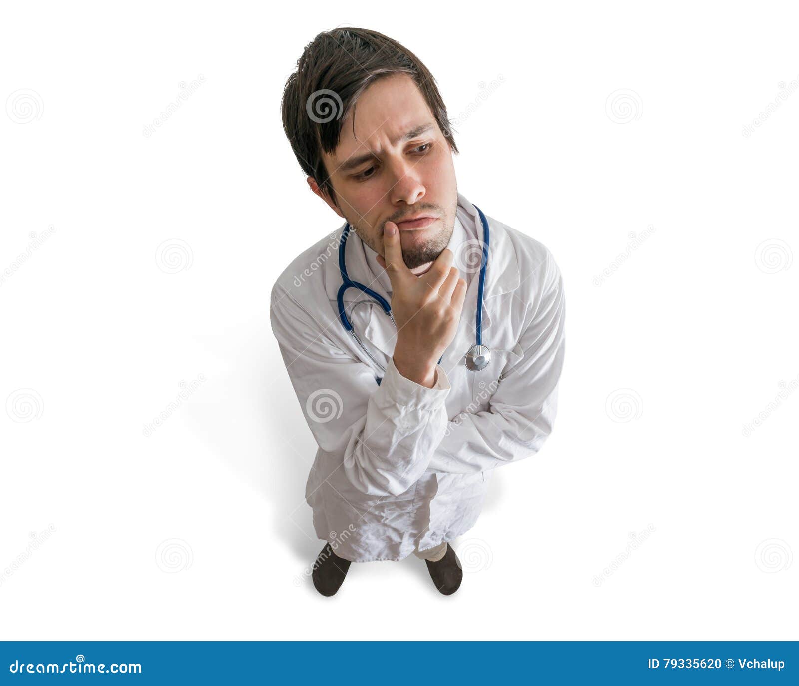Thoughtful Doctor is Thinking and Solving a Problem. Stock Photo ...