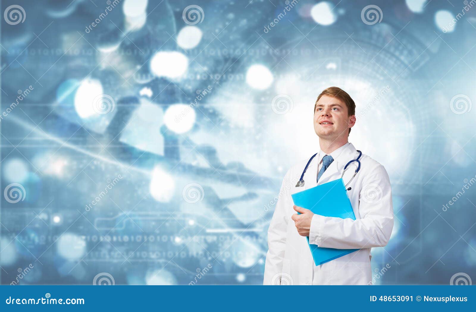 Thoughtful doctor stock image. Image of adult, portrait - 48653091